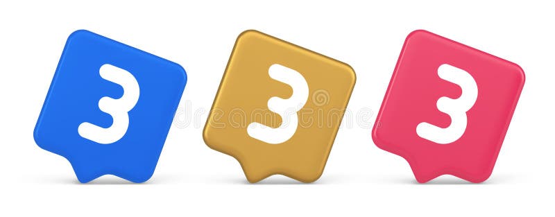 Three Number Button Internet Communication Texting Message Character 3d ...