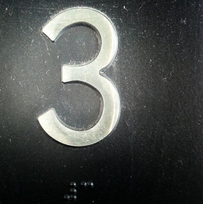 Three stock photo. Image of number, metal, numeral, elevator - 52768940