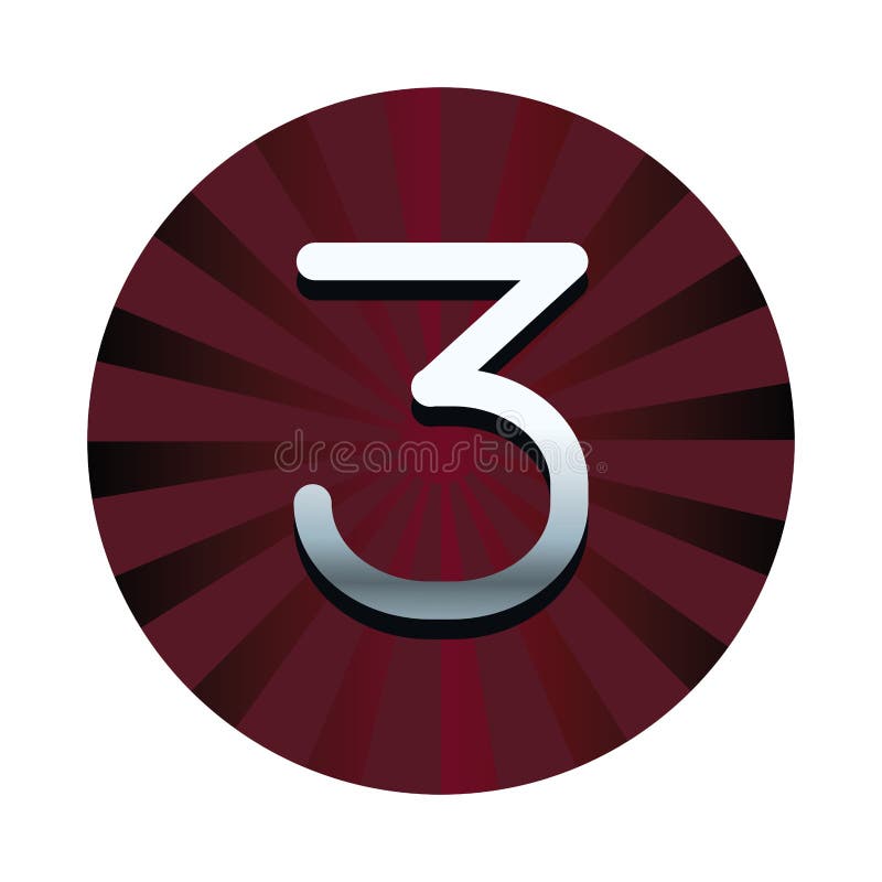 Three Number in Red Round Symbol Stock Vector - Illustration of ...