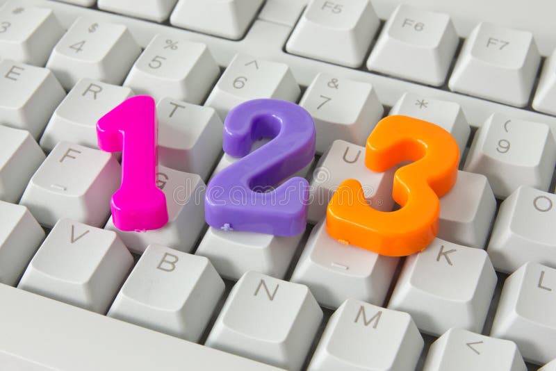 Three Numbers on the Computer Keyboard Stock Image - Image of learning ...