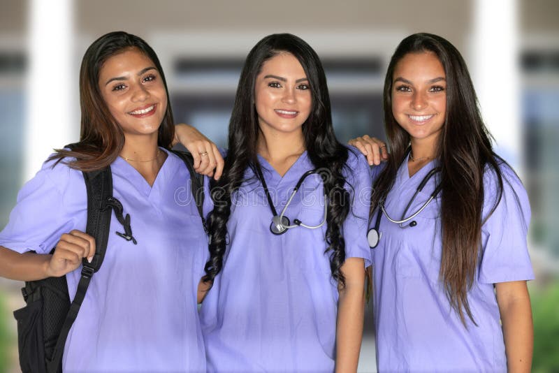 Three Nursing Students stock photo. Image of college - 136596536