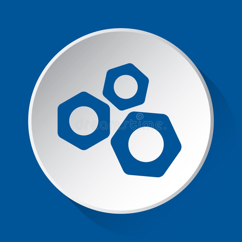 Three Nuts - Simple Blue Icon on White Button Stock Vector ...