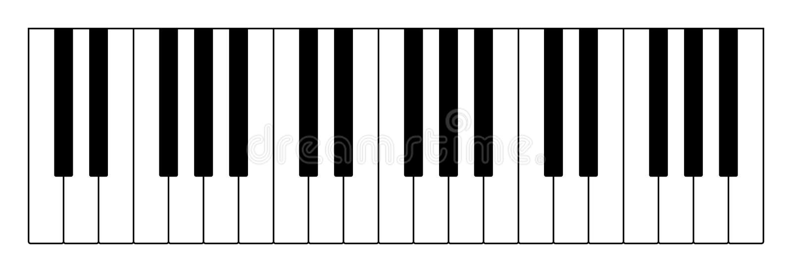 One Octave on a Musical Keyboard Stock Vector - Illustration of shorter ...