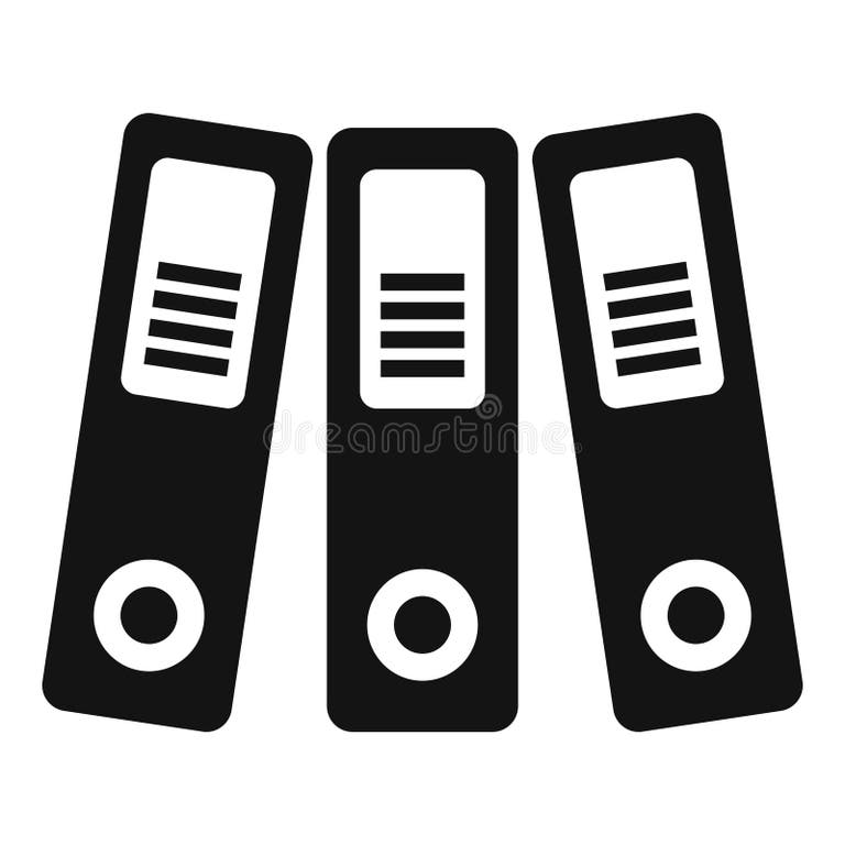 Three Office Binders Standing Upright Representing Organization Stock ...