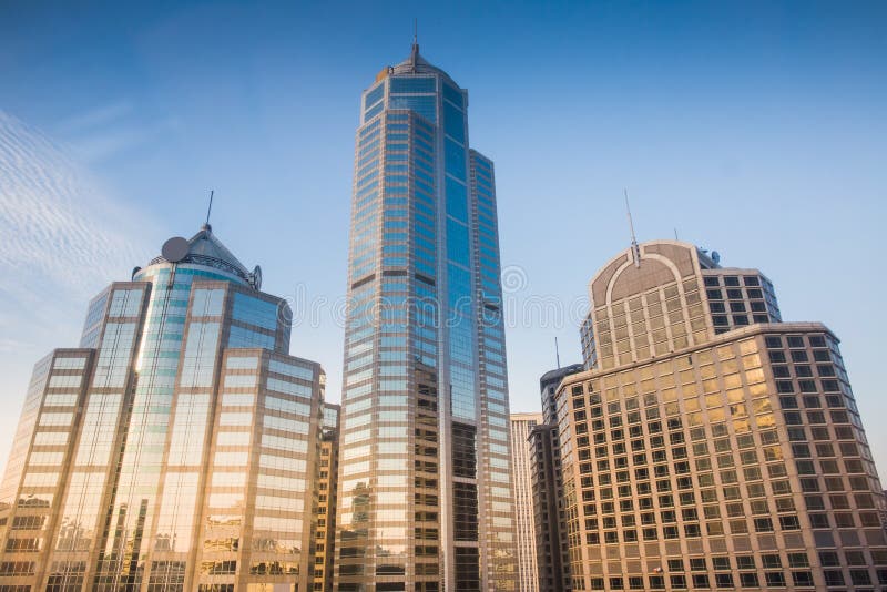 Three office building stock photo. Image of view, downtown - 67190880