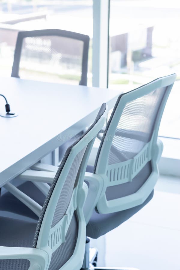 Three Office Chairs and Conference Table in the Office. Business or ...