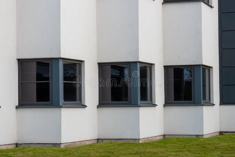 Three Office Windows in a Row.. Stock Image - Image of structure, city ...