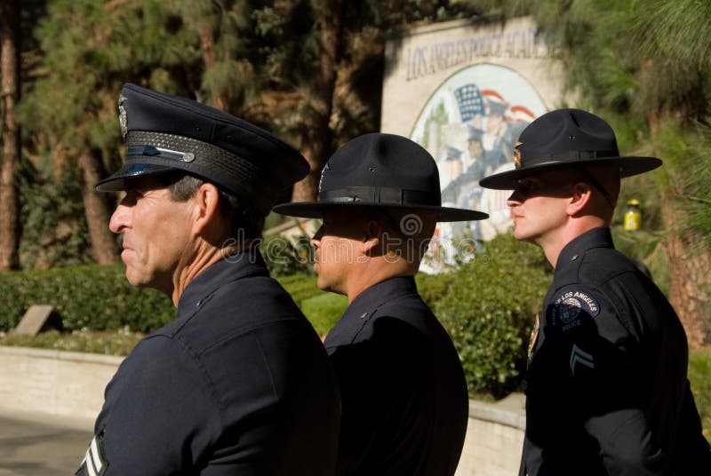 Three Officers Looking To Graduating LAPD Class Editorial Photography ...
