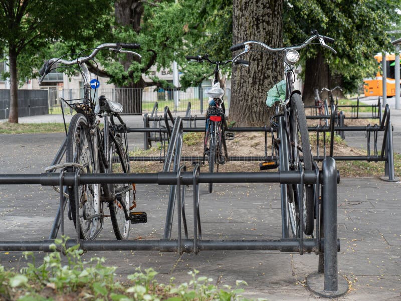 Bike Padlocked To Stair Handrail Stock Image - Image of steps, layer ...