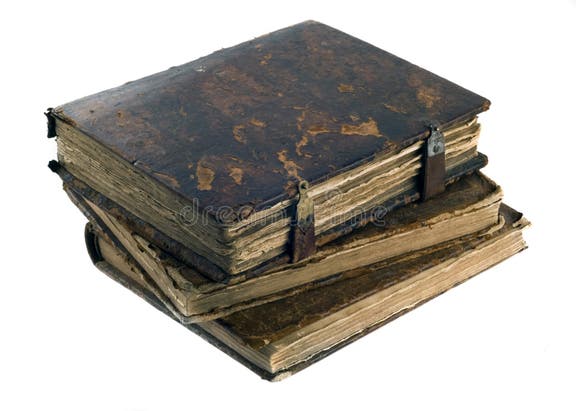 Three Old Frayed Books Isolated Stock Image - Image of tome, literature ...