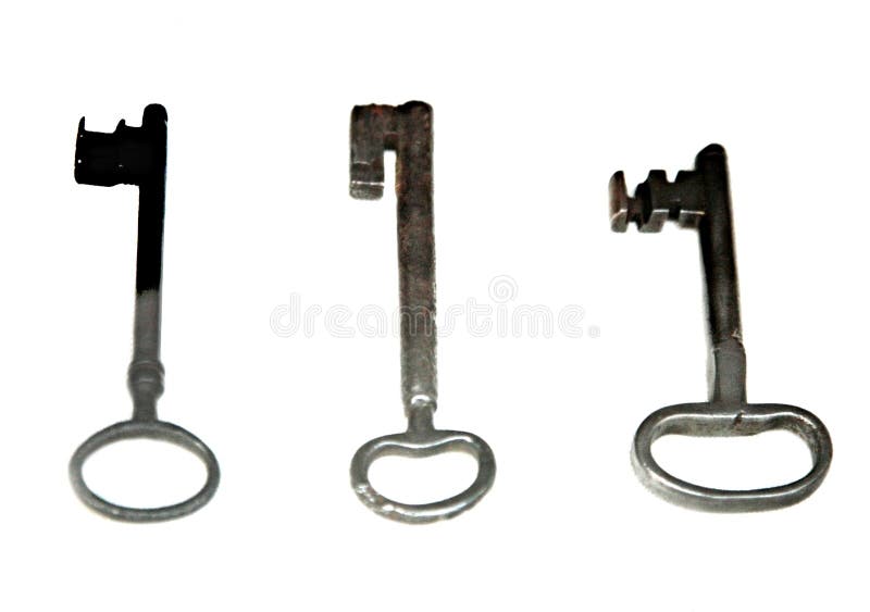 Three old keys stock photo. Image of device, metal, secure - 10964598