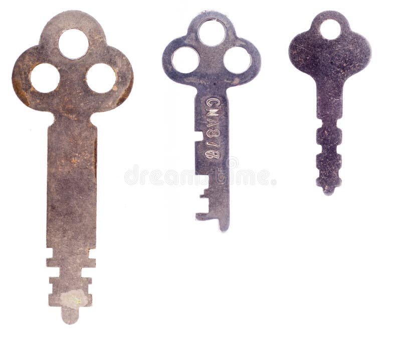 Three old keys stock photo. Image of isolated, security - 6980626