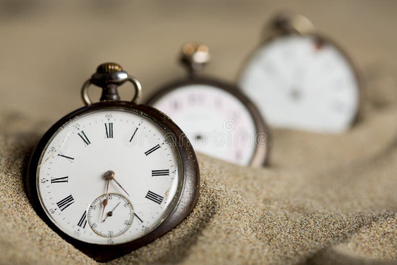 Three old pocket watches stock image. Image of sand, digit - 96780257