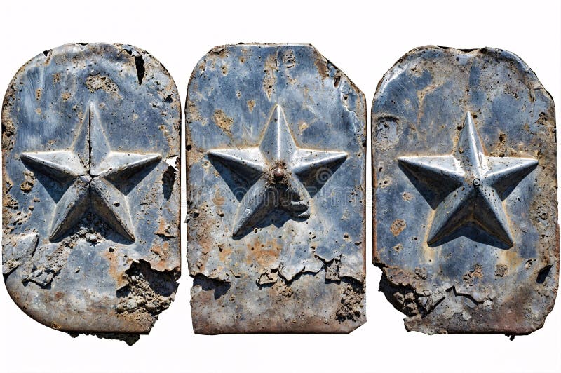 Three Old Rusted Metal Stars Stock Illustration - Illustration of ...