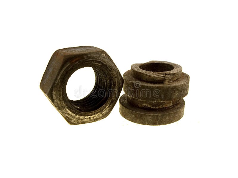 Three old rusty nuts stock image. Image of small, rust - 11361495