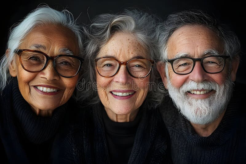 Three Older People are Smiling for the Camera Stock Illustration ...