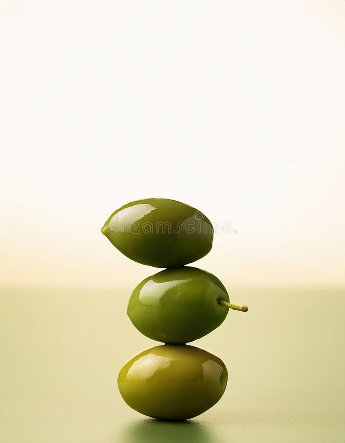 Three Olives Perfectly Arranged in a Harmonious Zen Formation ...