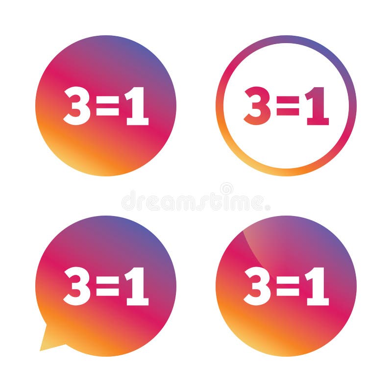 Three for One Sign Icon. Take Three Pay for One. Stock Vector ...