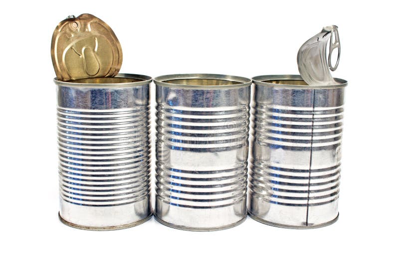 Three open empty tin can stock image. Image of iron, packaging - 39250033