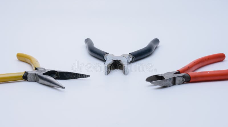 Three open pliers stock image. Image of objects, three - 88152899