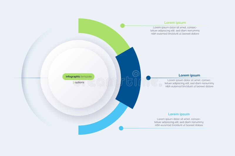 Three Option Circle Infographic Diagram. Vector Illustration Stock Vector - Illustration of ...
