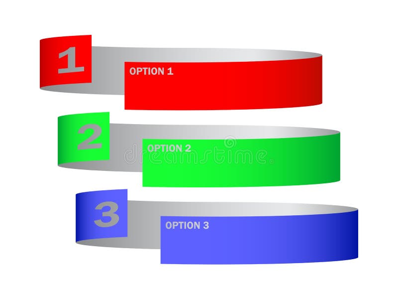 Three options stock vector. Illustration of green, collection - 25632056