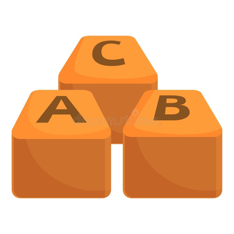 Three Orange Keyboard Keys Forming Ascending Steps with Letters a B C ...