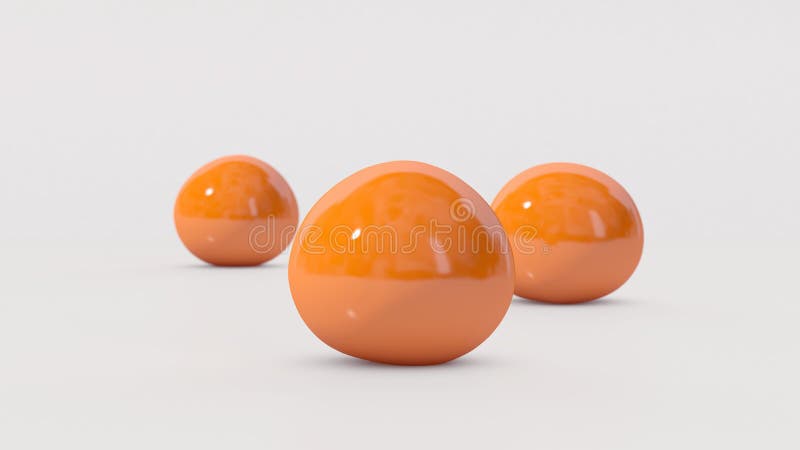 Three Orange Soft Balls Falling and Jumping. White Background. Abstract ...