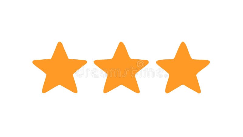 Three Orange Stars Icon, Rating Quality Symbol, Vector Design ...