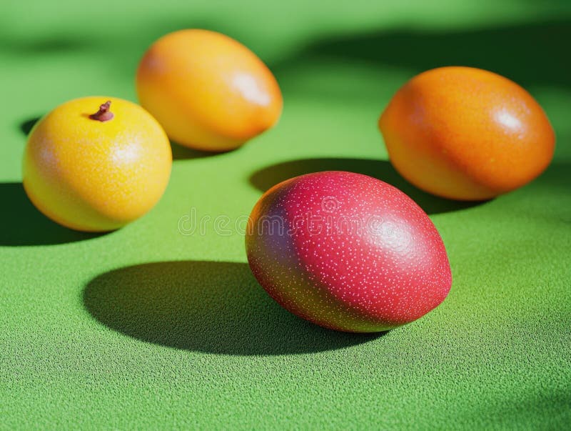 Three Oranges and Mango stock image. Image of dinner - 381257123