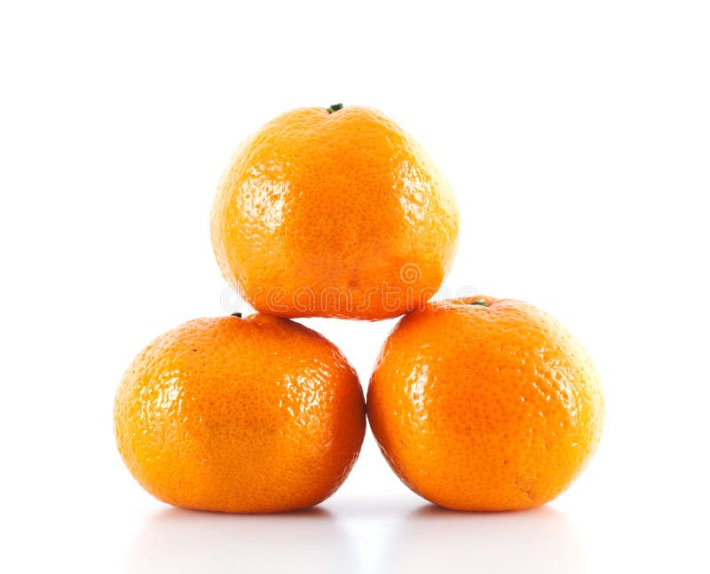 Three Oranges on White Background Stock Photo - Image of fruits ...