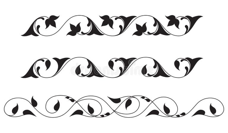 Horizontal Vegetative Ornaments Stock Illustrations – 10 Horizontal ...