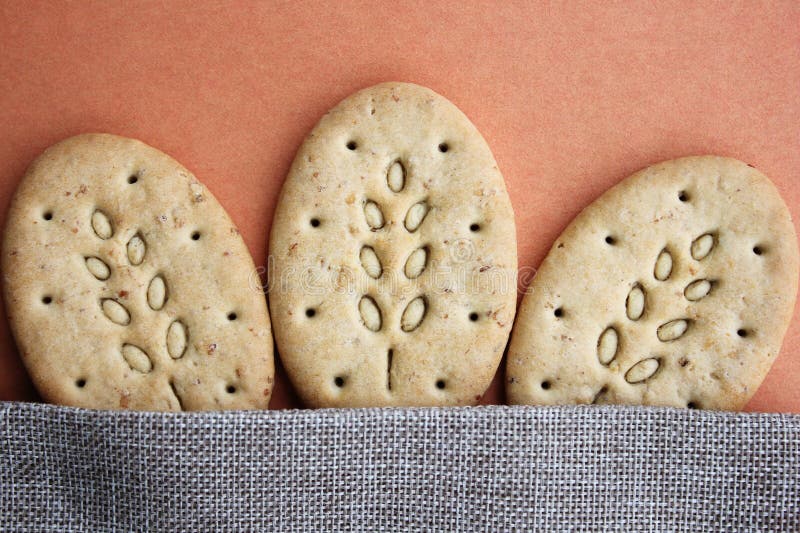 Two multigrain biscuits stock photo. Image of food, grain - 12785788