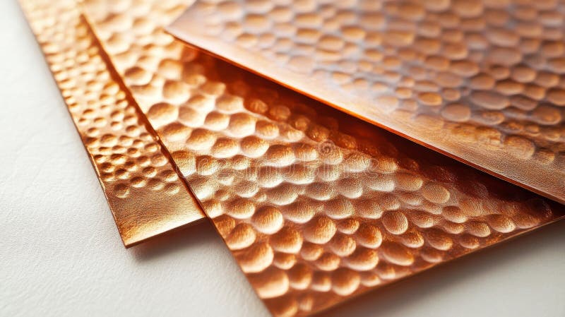 Three Overlapping Sheets of Hammered Copper Stock Illustration ...