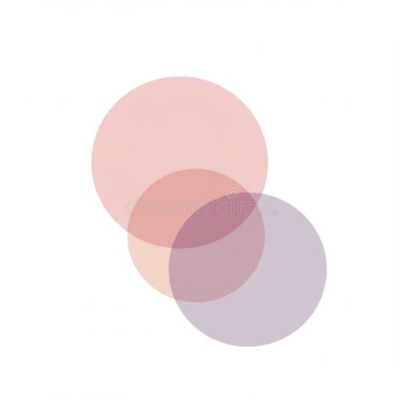 Three Overlapping Translucent Circles are Arranged on a White ...
