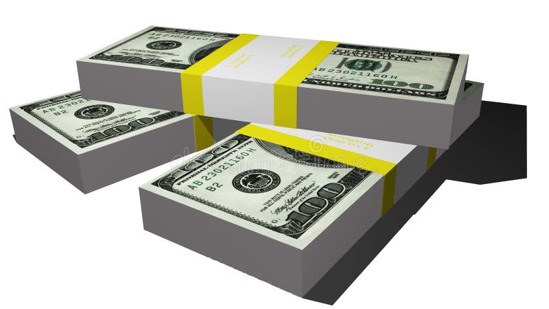 Three Packs of Dollar Bills Stock Illustration - Illustration of ...