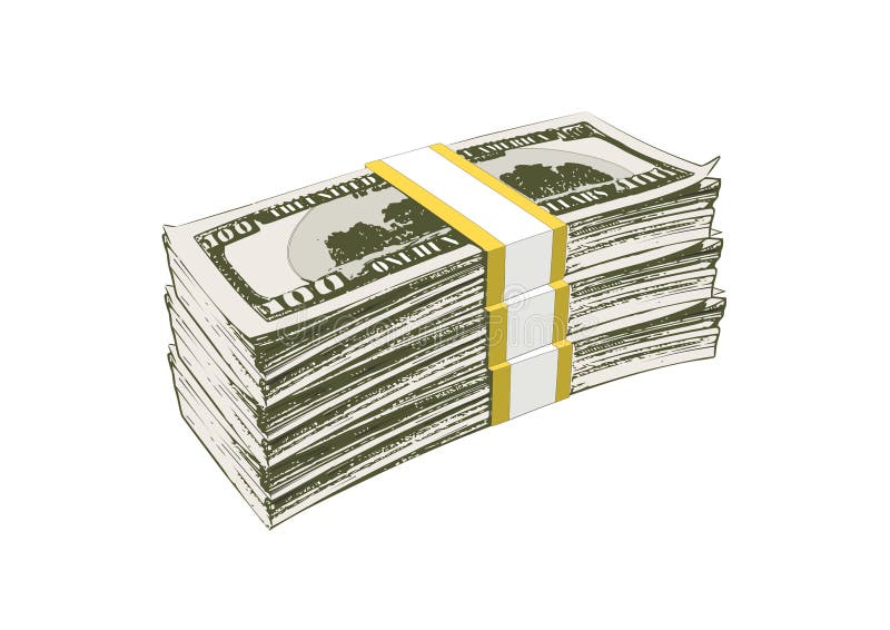 Three Packs of Money with Banknotes for a Hundred Dollars Stock Photo ...