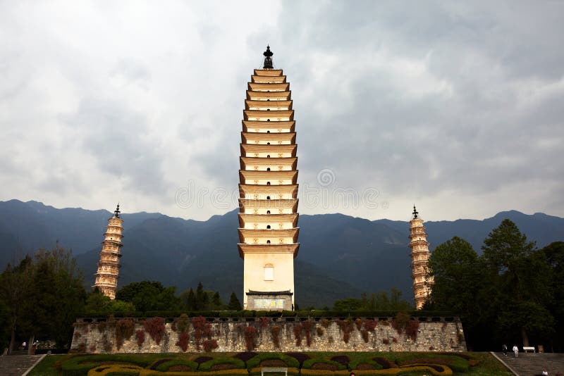 The Three-Pagoda s stock image. Image of building, china - 20362359