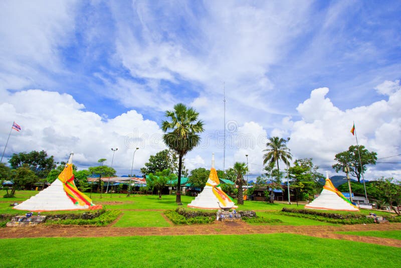 Three Pagodas at Three Pagodas Pass, Thailand Stock Image - Image of ...