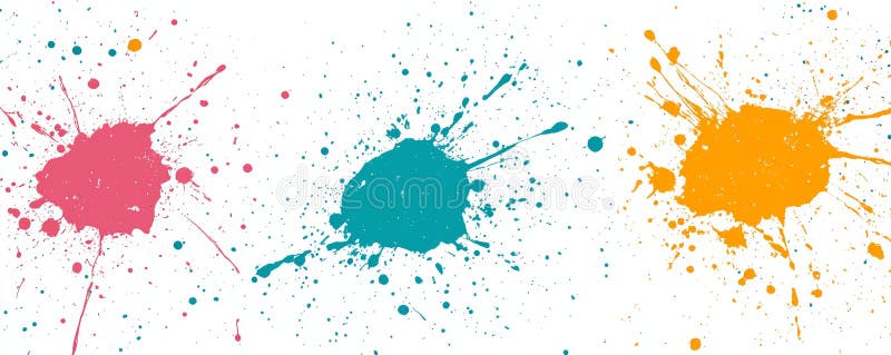 Three Paint Splatter Designs, Each Colorful and Distinct, are Showcased ...