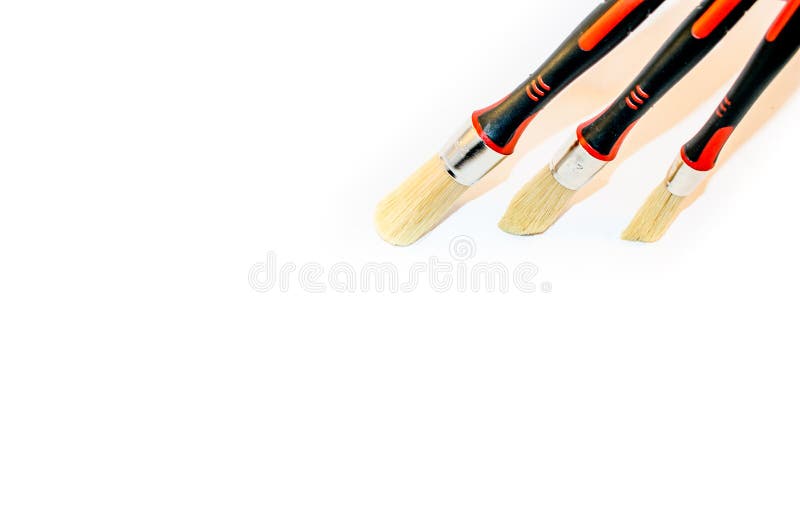 Three paint brushes stock image. Image of paint, housework - 87475925