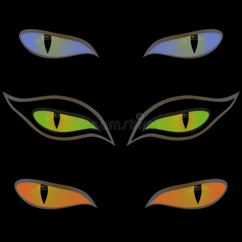 Evil Cat Eyes Drawing