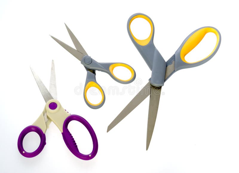Three Pairs of Different Sized Scissors Stock Photo - Image of handle ...