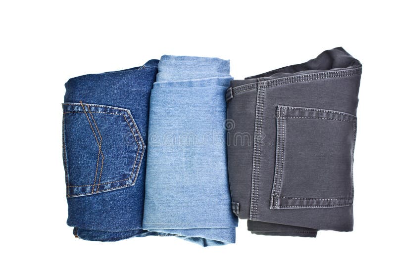 Stack of jeans closeup stock photo. Image of pants, design - 47595936