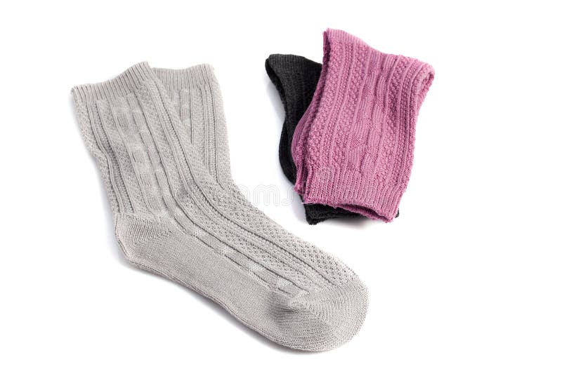 Three Pairs of Socks of Different Colors Stock Photo - Image of sock ...