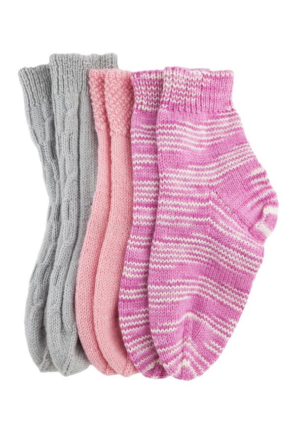 Three Pairs Wool Socks Isolated Stock Photo - Image of handwork ...