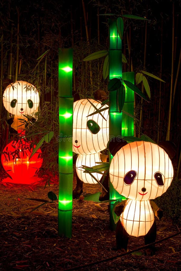 Panda Lanterns stock photo. Image of isolated, lighted - 3687092