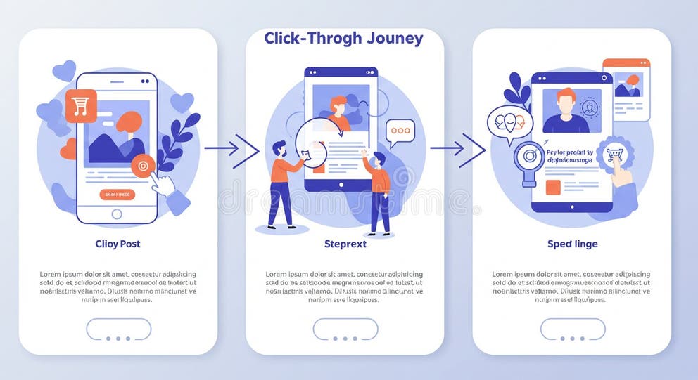 Three-panel Illustration Depicting a "Click-through Journey." the First ...