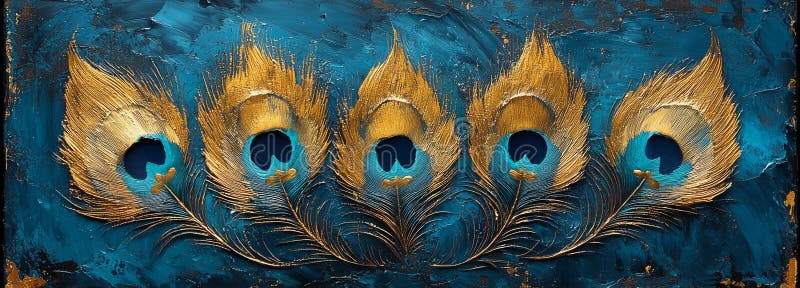 A Three-panel Wall Art Featuring Interlocking Golden Rings Adorned with ...