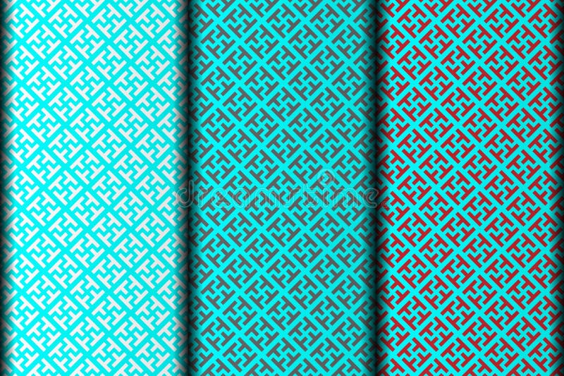 Cyan Vector Eps Geometric Pattern Design. Stock Illustration ...